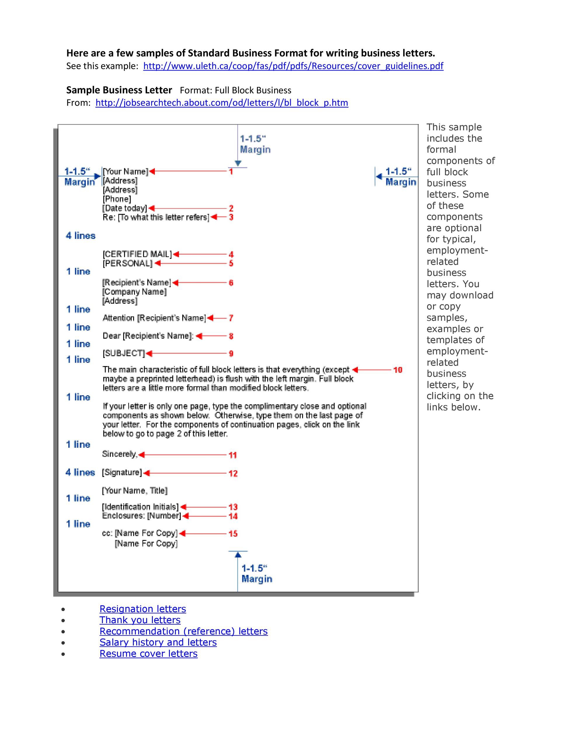 Template For Formal Business Letter DocTemplates