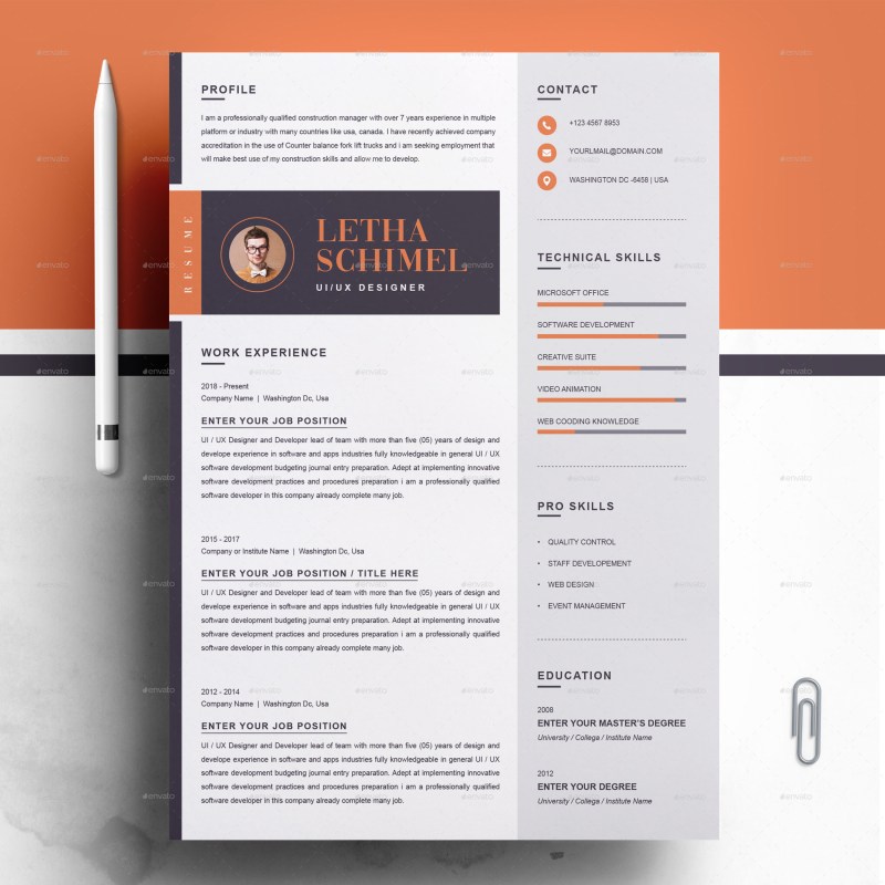 Cv Template Psd Free Download 2021 DocTemplates